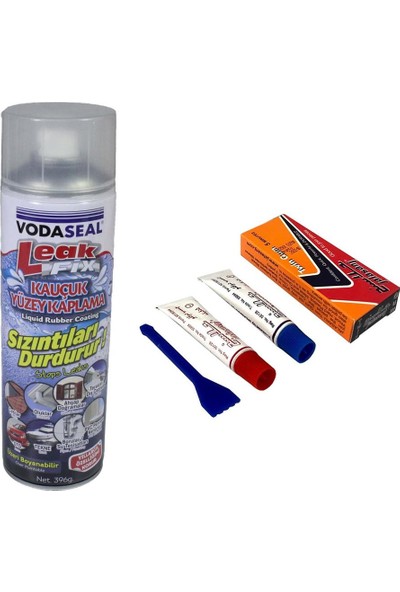 Vodaseal Leak Fix Su Sızdırmaz Sprey Beyaz 396 gr + Iran Yapıştırıcısı 25 gr Şeffaf Vodaseal Leak Fix Su Sızdırmaz Sprey Beyaz 396 gr + Iran Yapıştırıcısı 25 gr Şeffaf