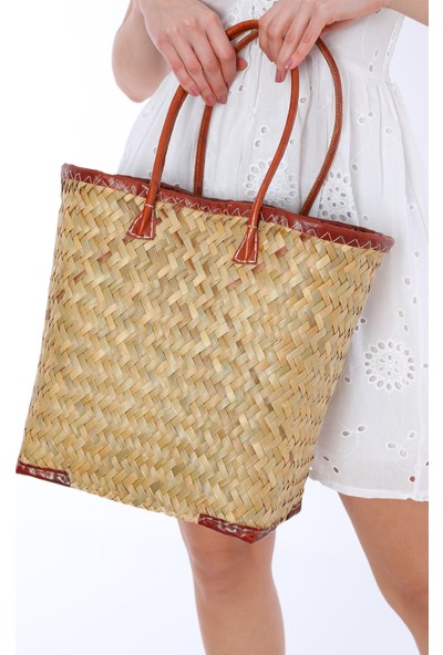 Metwood Dış Ticaret Hasır El Yapımı Ithal Plaj Çantası