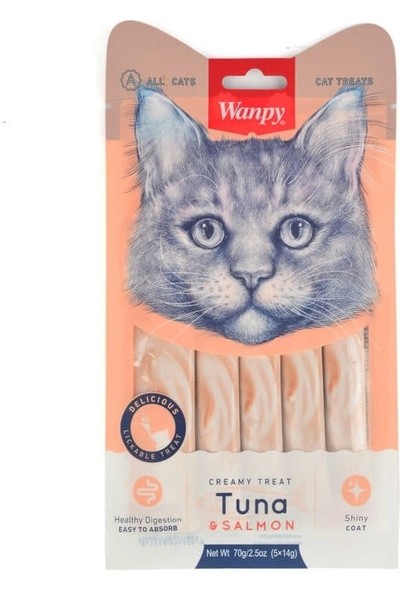 Wanpy Ton Balıklı Somonlu Likit Kedi Ödülü 5 x 14 gr Wanpy Ton Balıklı Somonlu Likit Kedi Ödülü 5 x 14 gr