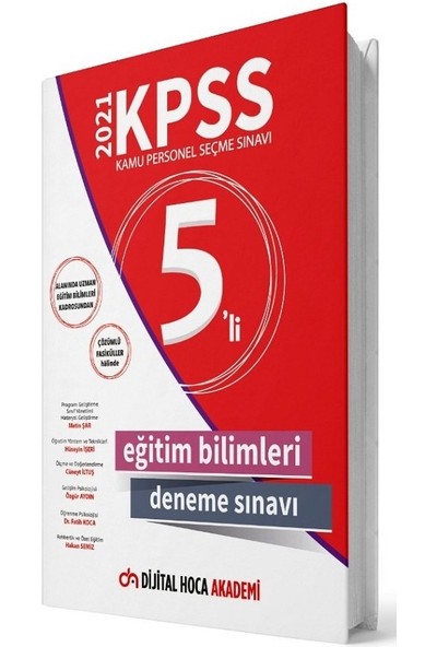 Dijital Hoca Akademi KPSS Eğitim Bilimleri 5 Deneme Çözümlü 2021