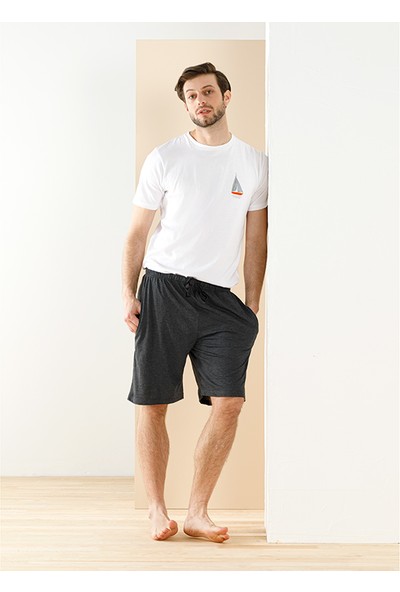 English Home Sailboat Pamuklu Şort Takım S Antrasit