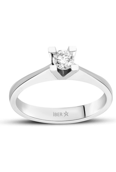 İber E Renk SI2 0.30 Karat Pırlanta Tektaş Yüzük-SYZE025-030HRD