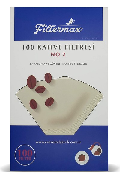 Filtermax 2 Numara Filtre Kahve Makinesi Kağıdı 100'LÜ