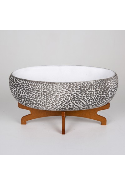Veramaya Stand Ayaklı Çiçek Motifli Oval Eskitme Beton Saksı 33X17X17 cm Veramaya Stand Ayaklı Çiçek Motifli Oval Eskitme Beton Saksı 33X17X17 cm