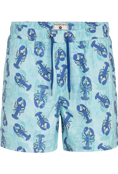 Routefield Desenli Mavi Erkek Şort Mayo
