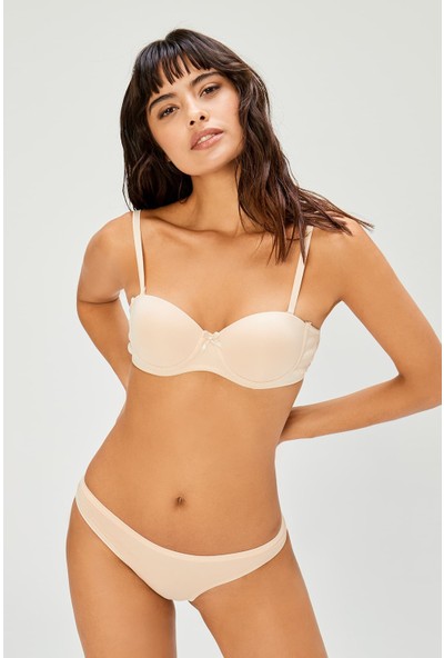 Cansoy Ten Destekli Straplez Sütyen