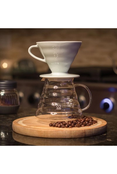 Grossberg Coffee Barista SETV60-02 Dripper ve Cam Sürahi Set - Beyaz Grossberg Coffee Barista SETV60-02 Dripper ve Cam Sürahi Set - Beyaz