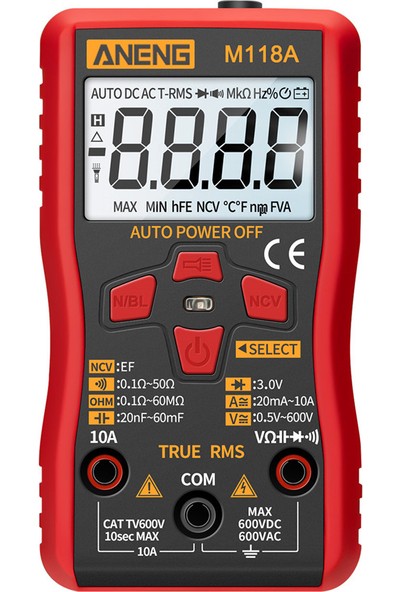 Aneng M118A Otomatik Değişen Dijital Multimetre Yüksek (Yurt Dışından)