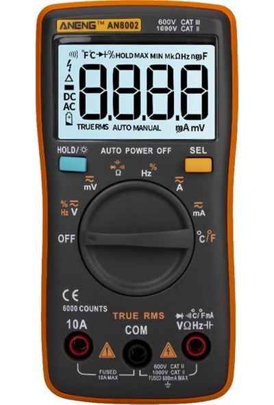 Aneng AN8002 6000 Multimetre True Rms Çok Fonksiyonlu (Yurt Dışından) Aneng AN8002 6000 Multimetre True Rms Çok Fonksiyonlu (Yurt Dışından)