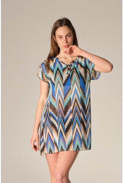 C&city P-01 Kadın Pareo Plaj Elbisesi Mavi C&city P-01 Kadın Pareo Plaj Elbisesi Mavi