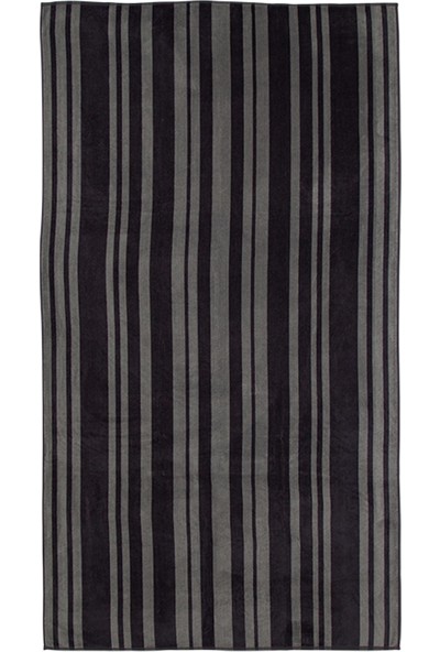 Homelover Plaj Havlusu 100X180 Siyah - Füme Leaves Pamuk