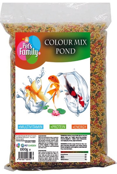 Pets Family Colour Mıx Pond 1 kg Pets Family Colour Mıx Pond 1 kg