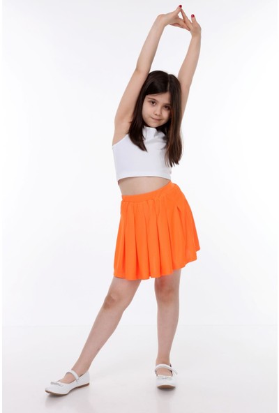 Neslice Kız Çocuk Neon Pileli Etek