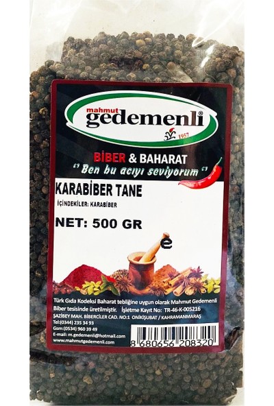Gedemenli Karabiber Tane 500 gr
