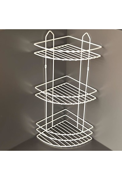 Hometarz Şampuanlık 3 Katlı Köşelik Banyo Düzenleyici Raf