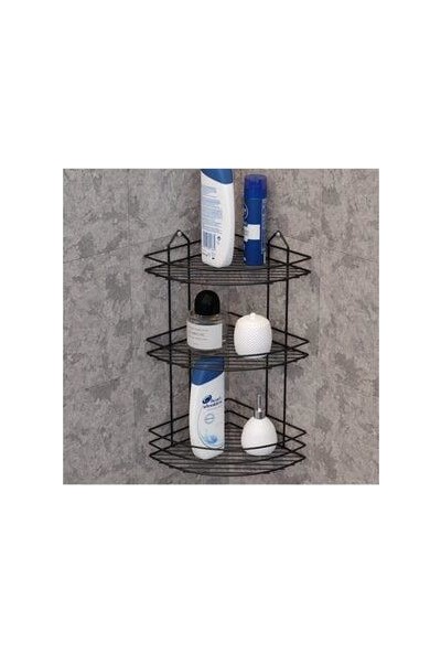 Hometarz Şampuanlık 3 Katlı Köşelik Banyo Düzenleyici Raf