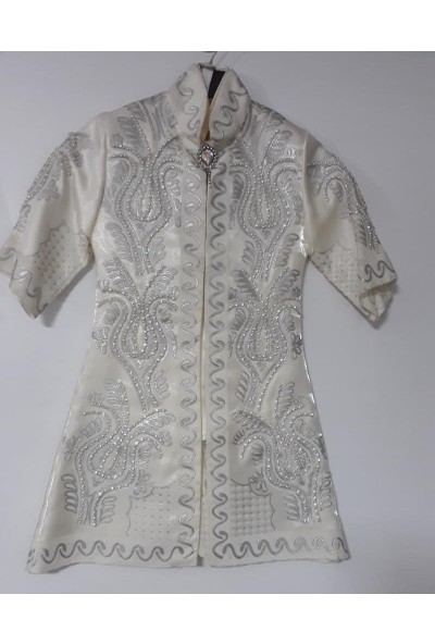 Başak Çocuk Giyim 2 Kalamazi Varaklı Kaftan 5/12 Yaş - Krem - 8-9 Yaş