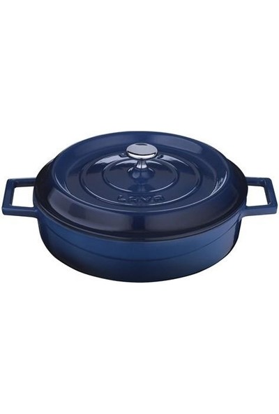 Lava Trendy Döküm Demir Yayvan Tencere 32 Cm. Mavi LVYST32K2B