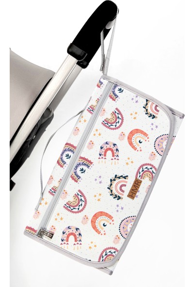 Hamur Bebek Alt Açma Minderi Bakım Çantası Gökkuşağı Soft