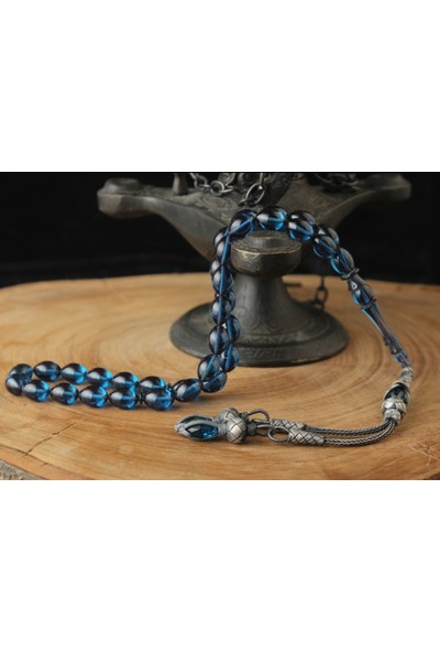 İnan Tesbih Ateş-I Kehribar 1000 Ayar Gümüş Kazazlı Tesbih İnan Tesbih Ateş-I Kehribar 1000 Ayar Gümüş Kazazlı Tesbih