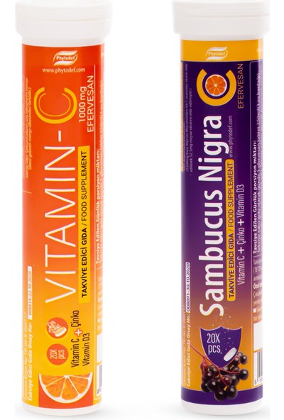 Phytodef Sambucus Nigra Vitamin C Çinko D3 20 Efervesan ve Vitamin C & Çinko Vitamin D3-20 Efervesan Phytodef Sambucus Nigra Vitamin C Çinko D3 20 Efervesan ve Vitamin C & Çinko Vitamin D3-20 Efervesan