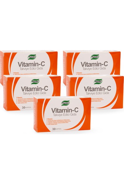 Phytodef Vitamin C - 30 Kapsül x 5 Adet Phytodef Vitamin C - 30 Kapsül x 5 Adet