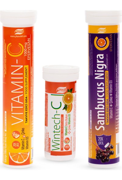 Phytodef Wintech Efervesan 1 Adet + Sambucus Efervesan 1 Adet + Vitamin C Efervesan 1 Adet Phytodef Wintech Efervesan 1 Adet + Sambucus Efervesan 1 Adet + Vitamin C Efervesan 1 Adet