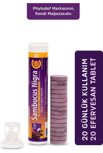 Sambucus Nigra Vitamin C & Çinko & Vitamin D3 - 20 Efervesan Tablet (Çilek Aromalı) Sambucus Nigra Vitamin C & Çinko & Vitamin D3 - 20 Efervesan Tablet (Çilek Aromalı)