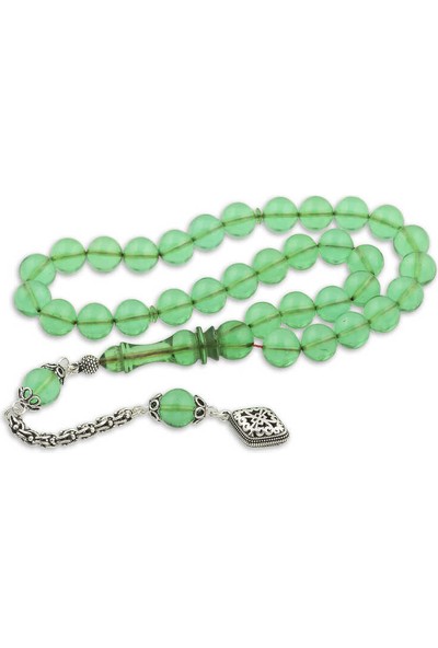 Gumush Gümüş Püskül Yeşil Küre Ateş Kehribar Tesbih