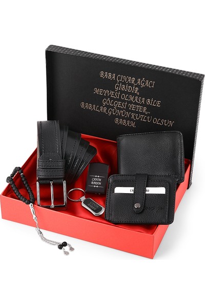 Deepwell Çakmak Anahtarlık Tesbih Kemer Cüzdan Kartlık Set
