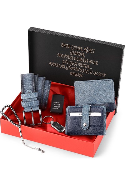 Deepwell Çakmak Anahtarlık Tesbih Kemer Cüzdan Kartlık Set