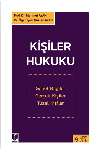 Adalet Yayınevi Kişiler Hukuku