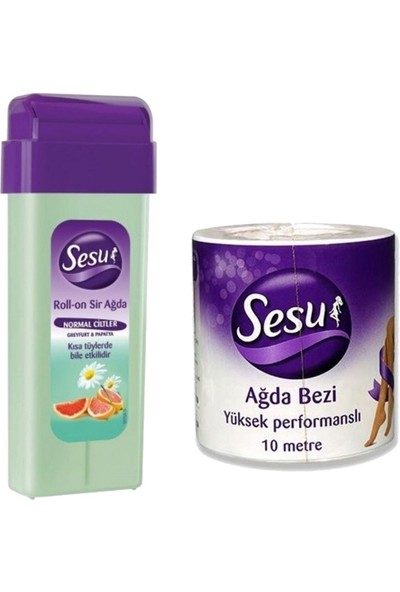 Sesu Roll-On Kartuş Ağda Greyfurt & Papatya 100ML + Ağda Bezi 10MT Sesu Roll-On Kartuş Ağda Greyfurt & Papatya 100ML + Ağda Bezi 10MT