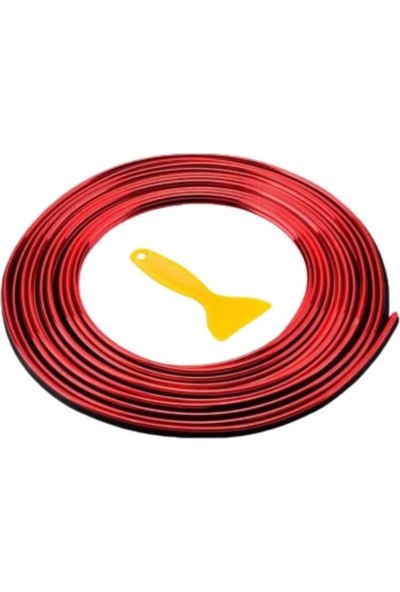 River World Kırmızı Araba Şeridi Kauçuk Elastik Şerit Bant 5 M