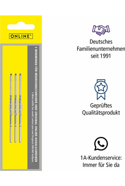 Online Short Refill 3'lü Set M Blue
