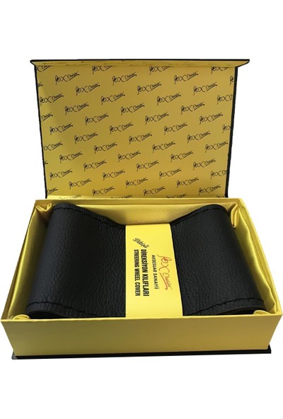 Fox Volkswagen Jetta Dikmeli Hakiki Deri Direksiyon Kılıfı Siyah Fox Volkswagen Jetta Dikmeli Hakiki Deri Direksiyon Kılıfı Siyah