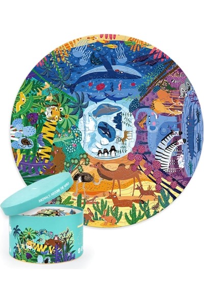 Mideer Yuvarlak Yapboz Dünyamızdaki Hayvanlar