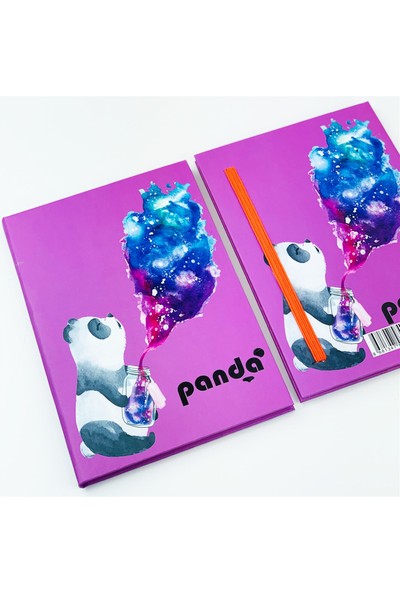 Lolla Box Mor Panda Tasarımlı Lastikli Defter Lolla Box Mor Panda Tasarımlı Lastikli Defter