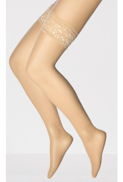 Soho Kaydırmaz Silikonlu Dantelli File Jartiyer Çorabı İGP0449