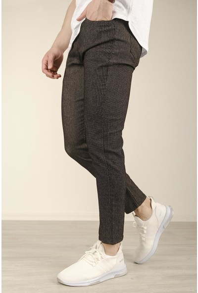 Bradley Kot Kesim Likralı Slim Fit Erkek Keten Pantolon