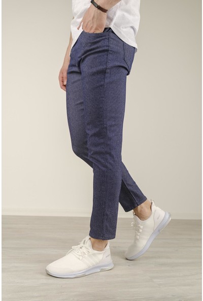 Bradley Kot Kesim Likralı Slim Fit Erkek Keten Pantolon