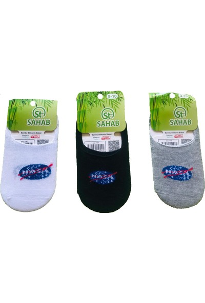 Sahab 12 Çift Slikonlu Dikişsiz Bambu Babet Çorap