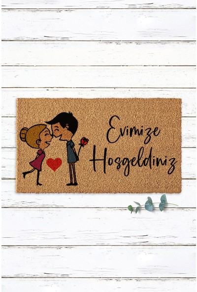 Paspas Yap Renkli Çift Figürlü Evimize Hoşgeldiniz Kapı Paspası Paspas Yap Renkli Çift Figürlü Evimize Hoşgeldiniz Kapı Paspası