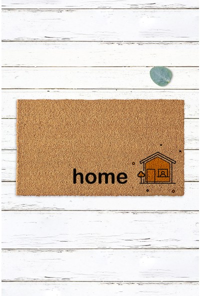 Paspas Yap Home Yazılı Ev Figürlü Koko Paspas
