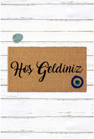 Paspas Yap Nazar Boncuklu Hoş Geldiniz Yazılı Dış Kapı Paspası Paspas Yap Nazar Boncuklu Hoş Geldiniz Yazılı Dış Kapı Paspası
