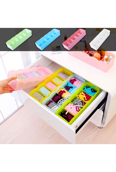 Ferhome Çekmece içi Düzenleyici Organizer 4’lü Set 5 Gözlü Çorap Kravat Makyaj Ferhome Çekmece içi Düzenleyici Organizer 4’lü Set 5 Gözlü Çorap Kravat Makyaj