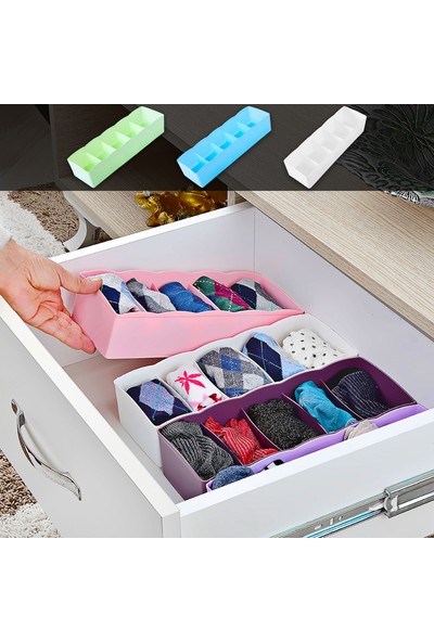 Ferhome Çekmece içi Düzenleyici Organizer 3’lü Set 5 Gözlü Çorap Kravat Makyaj Ferhome Çekmece içi Düzenleyici Organizer 3’lü Set 5 Gözlü Çorap Kravat Makyaj