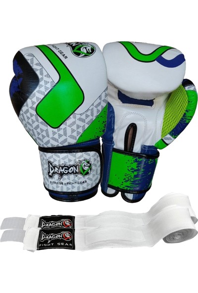 Dragon Cool Lime Profesyonel Deri Boks Eldiveni Muay Thai Kick Boks Eldiveni ve Bandaj 2'li Set Dragon Cool Lime Profesyonel Deri Boks Eldiveni Muay Thai Kick Boks Eldiveni ve Bandaj 2'li Set