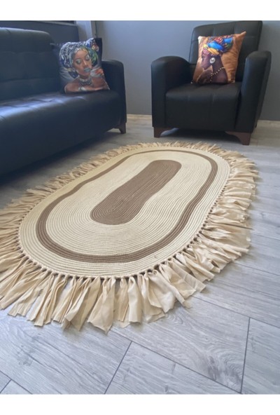 Amazon Ev Dekoratif Jüt Hasırlı El Örgüsü Halı Kilim Ae 203 ( Tüm Ebatlar )