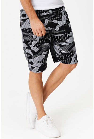 Winget Star Siyah Kamuflaj Şort